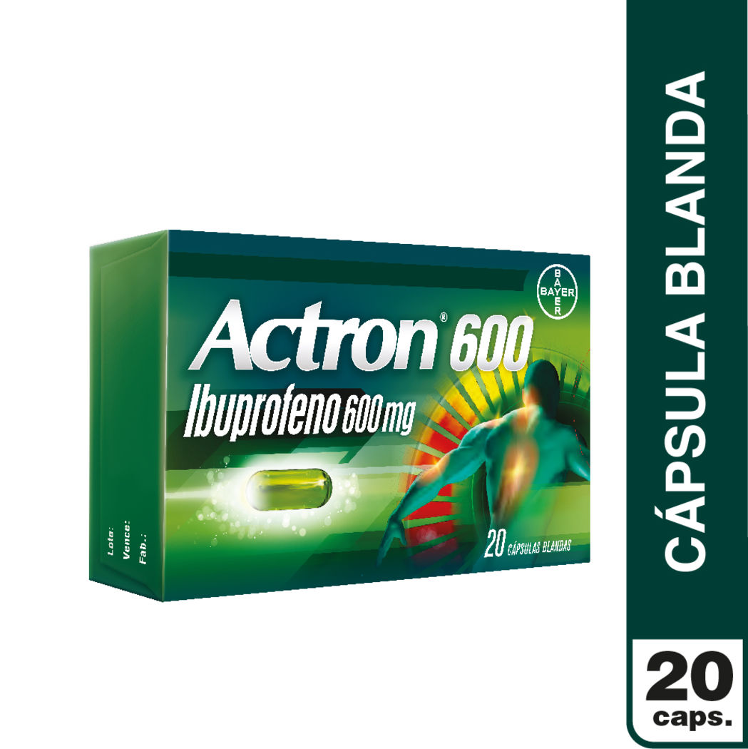 Actron 600 (r) ibuprofeno 20 cápsulas 600mg | Productos | Salcobrand