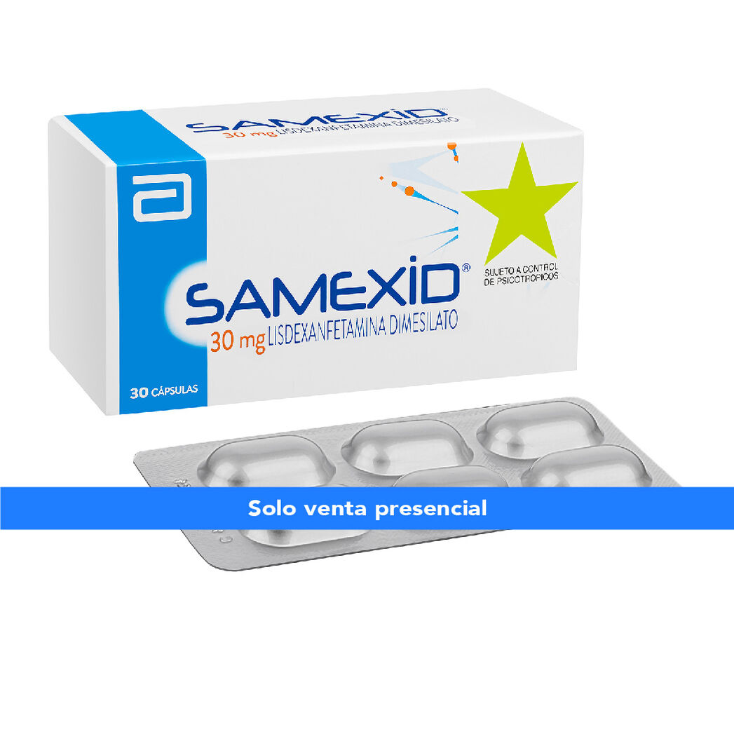 Samexid Lisdexanfetamina Dimesilato 30 mg | Productos | Salcobrand