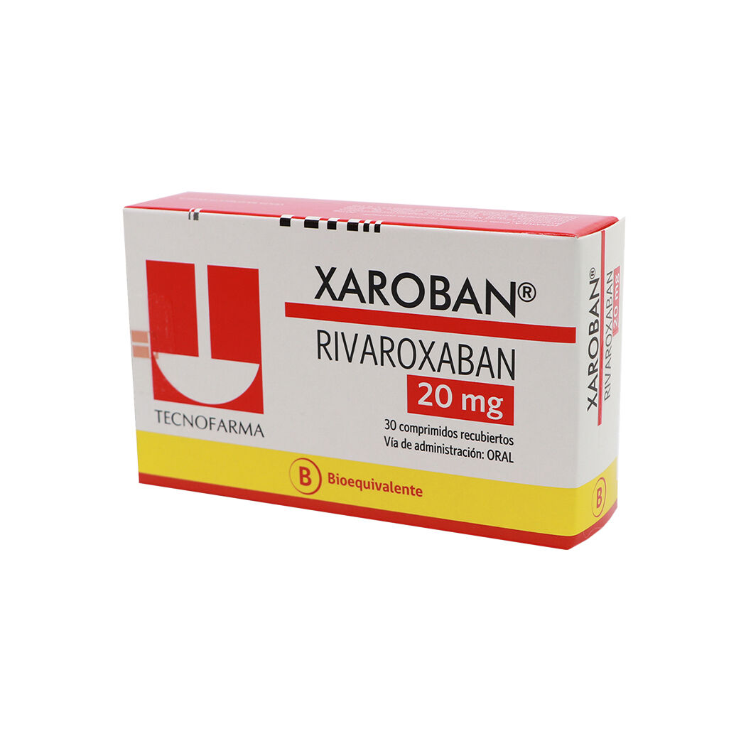Xaroban B Rivaroxaban 20mg 30 Comprimidos Recubiertos Productos